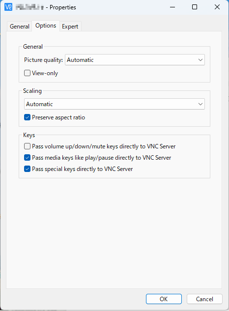 RealVNC viewerでの設定: KazHatブログ